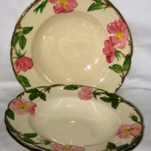 Franciscan Earthenware Desert Rose Rimmed 8 1/2 Inch Cereal Soup Bowls, Set of 4