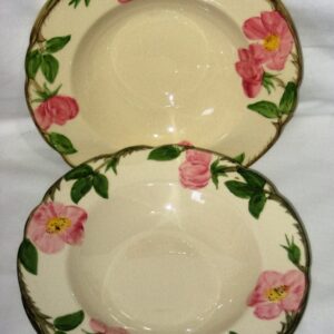 Franciscan Earthenware Desert Rose Rimmed 8 1/2 Inch Cereal Soup Bowls, Set of 4