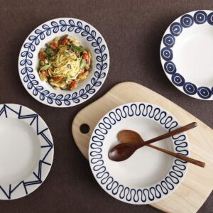 ZEN Scandi Porcelain Salad Pasta Bowls Set of 4, 13oz