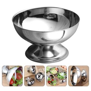 Angoily Stainless Steel Ice Cream Bowls Set of 2, Dessert Cups with Footed for Dessert, Sundae, Ice Cream, Fruit, Salad, Snack, Cocktail, Condiment, Trifle and Holiday Party Serving (9.2CM)