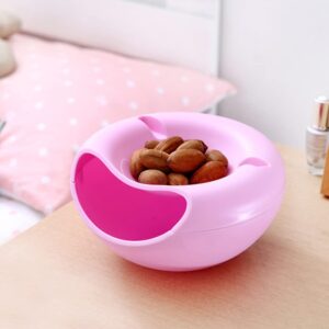 ULTNICE 3Pcs Double Dish Nut Bowl Snack Storage Bowl Bracket with Cellphone Holder Slot Serving for Pistachio Sunflower Seeds Edamame