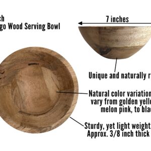 Fairwood Way Wooden Salad Bowl and Four 7 Inch Dinner Salad Bowls