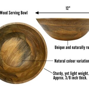 Fairwood Way Wooden Salad Bowl and Four 7 Inch Dinner Salad Bowls