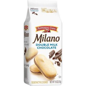 pepperidge farm double milk chocolate milano cookies 7.5 oz bag, 6 bags