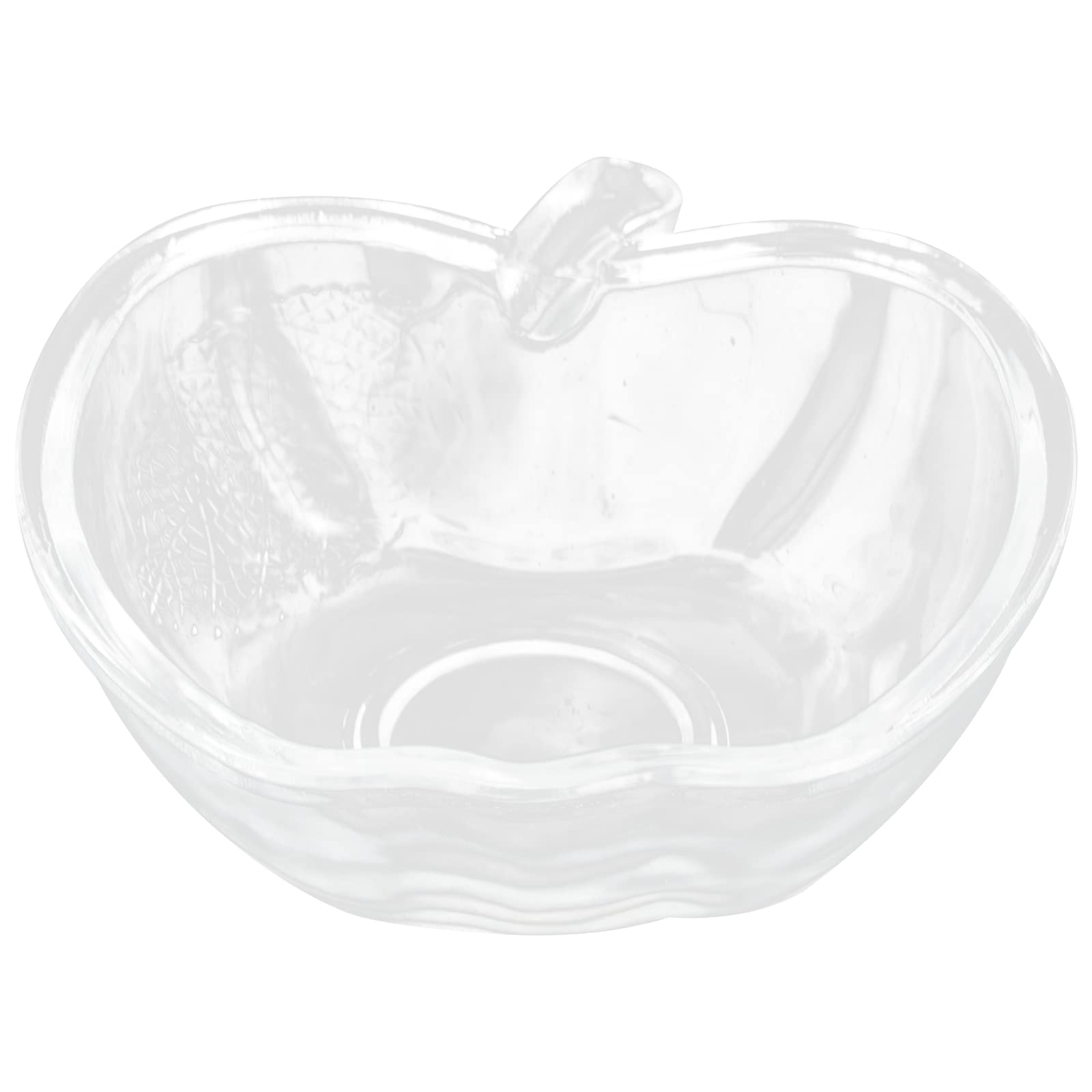 LUOZZY 2Pcs Glass Bowl Apple Shape Salad Glass Containers Food Serving Bowls Clear Dessert Fruit Bowls for Ice Cream Miso Soup Kitchen Supplies