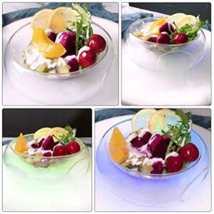 PATKAW Insulated Bowl Cold Dip Bowl 20.5X20.5CM Glass Bowls Iced Up Salad Bowl Chilled Serving Dish with Ice Chamber Iced Dip- On- Ice Serving Bowl Dry Ice Salad Bowl for Hotel, Party Glass Bowls