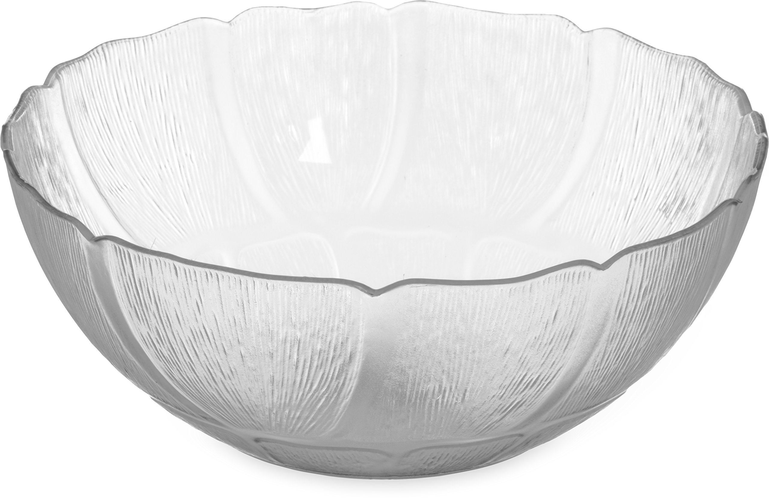 Carlisle FoodService Products Petal Mist Plastic Bowl, 9 Inch Diameter for Catering, Buffets, Restaurants, Polycarbonate (Pc), 2.4 Quarts, Clear, (Pack of 12)