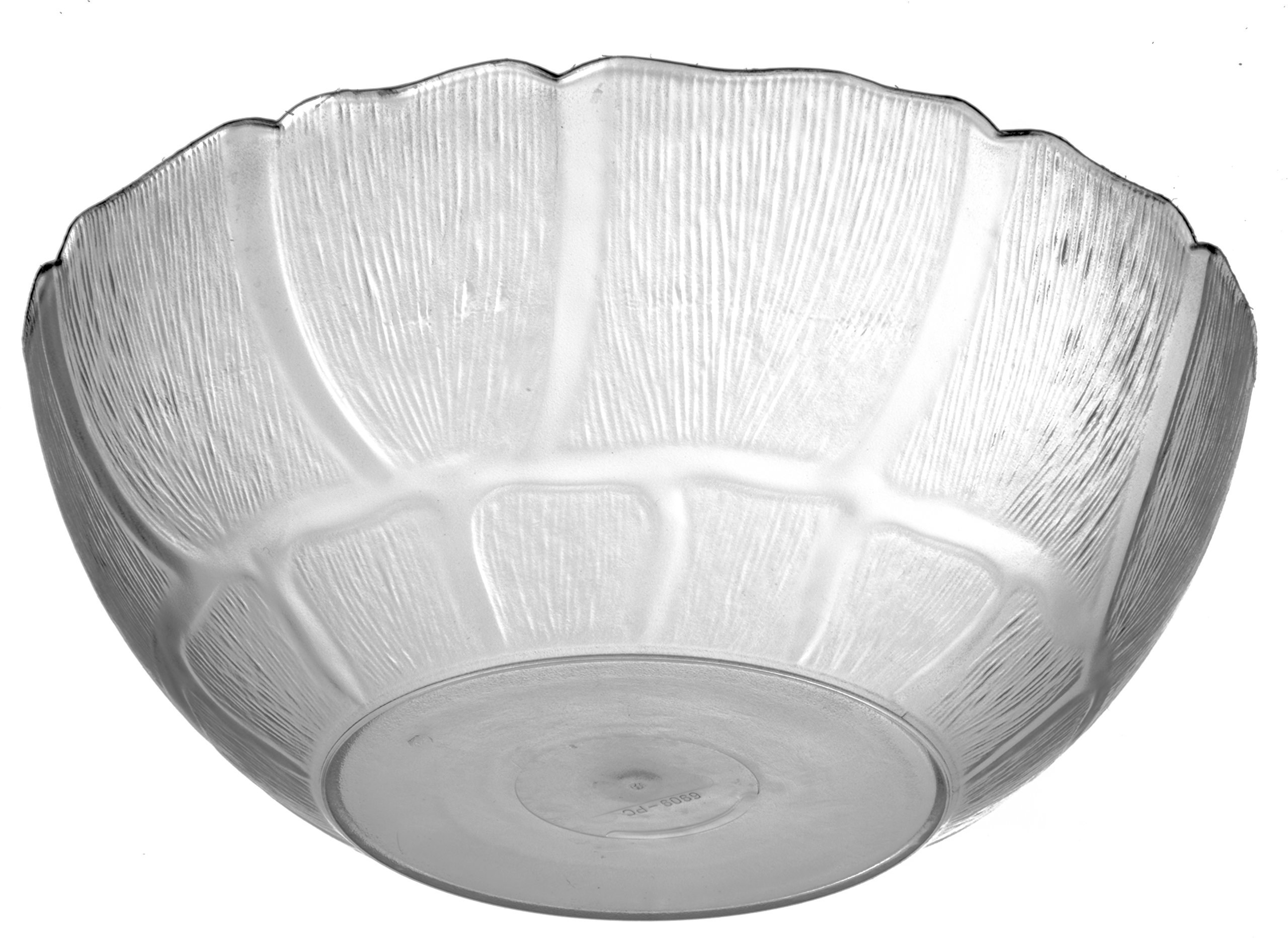 Carlisle FoodService Products Petal Mist Plastic Bowl, 9 Inch Diameter for Catering, Buffets, Restaurants, Polycarbonate (Pc), 2.4 Quarts, Clear, (Pack of 12)