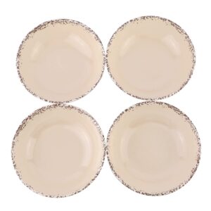 lok-osemile gourmet art crackle8.1 melamine salad/pasta/soup bowl - ivory 32oz - set of 4