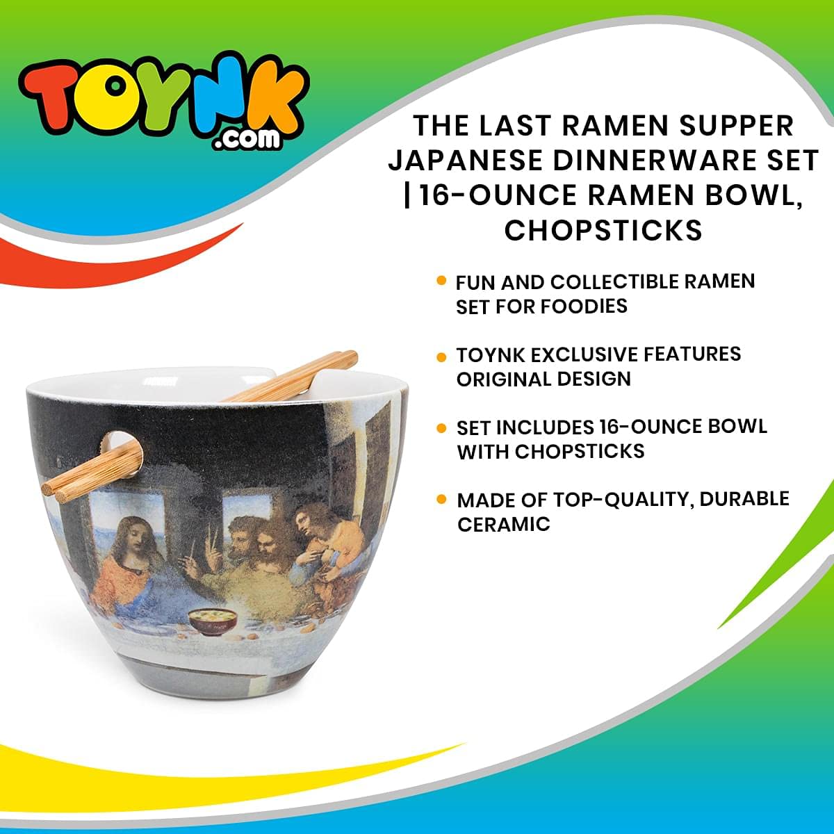 Boom Trendz Bowl Bop Last Ramen Supper Japanese Dinner Set | 16-Ounce Ramen Bowl, Chopsticks