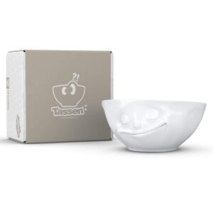 FIFTYEIGHT PRODUCTS TASSEN Porcelain Bowl, Happy Face Edition, 11 oz. White (Single Bowl) Medium Bowl for Soup Cereal