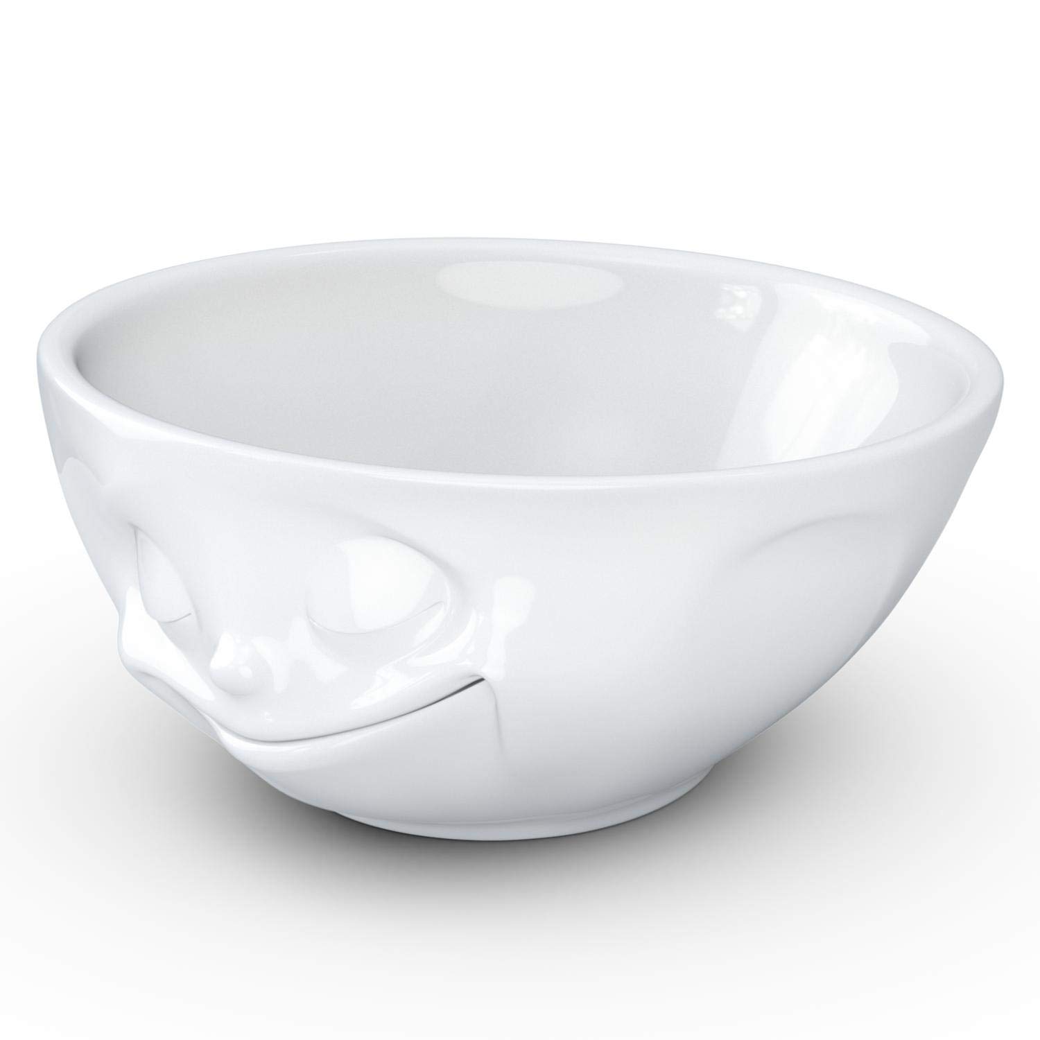 FIFTYEIGHT PRODUCTS TASSEN Porcelain Bowl, Happy Face Edition, 11 oz. White (Single Bowl) Medium Bowl for Soup Cereal