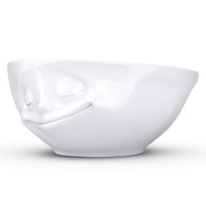 FIFTYEIGHT PRODUCTS TASSEN Porcelain Bowl, Happy Face Edition, 11 oz. White (Single Bowl) Medium Bowl for Soup Cereal