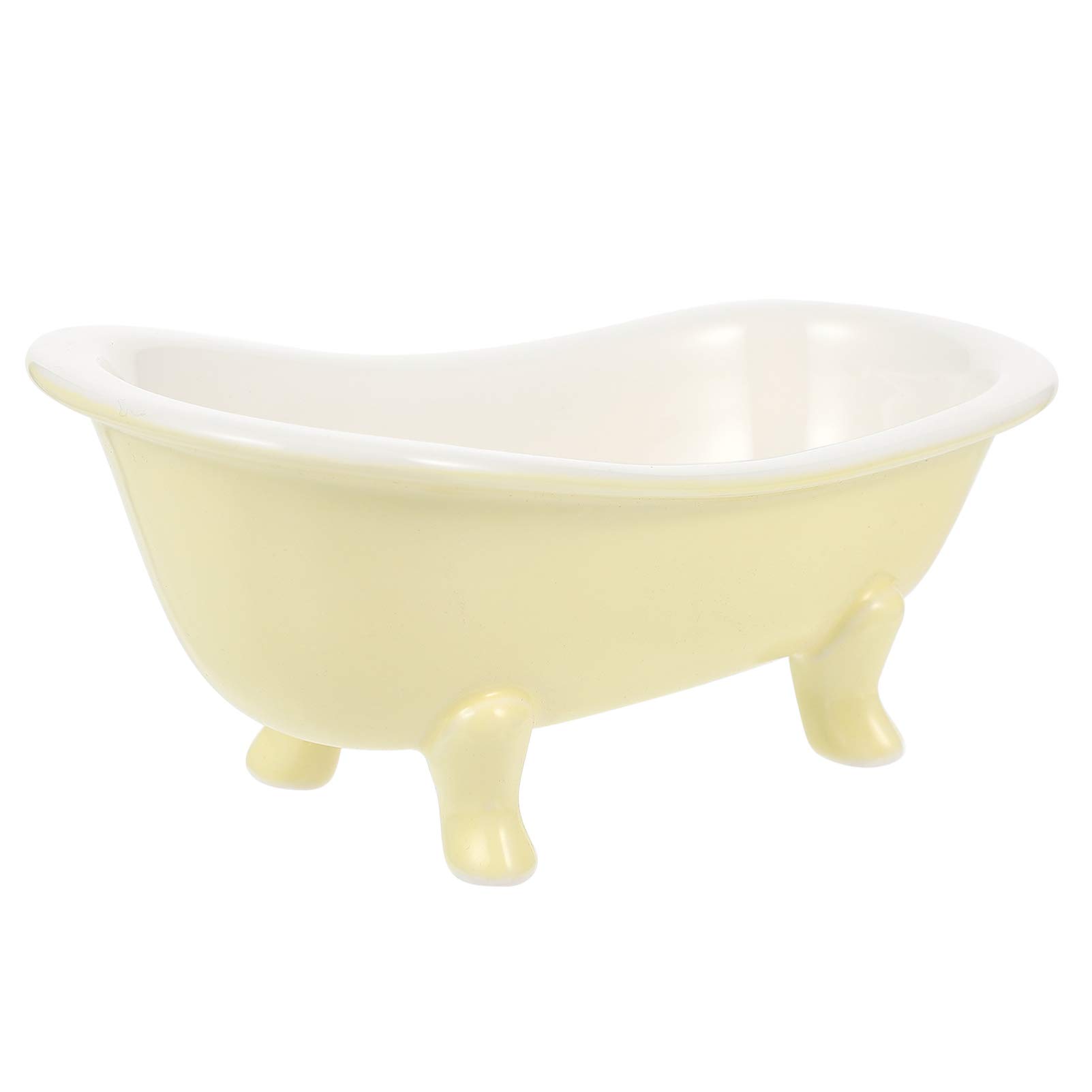 Cabilock Ceramic Soap Dish Bathtub Shape Dessert Bowl Ceramic Cocktail Cups Food Serving Bowl Container Wine Ice Cream Cups Cups Appetizer Bowls for Home Restaurant 200ml (Yellow) Marble Fruit Bowl