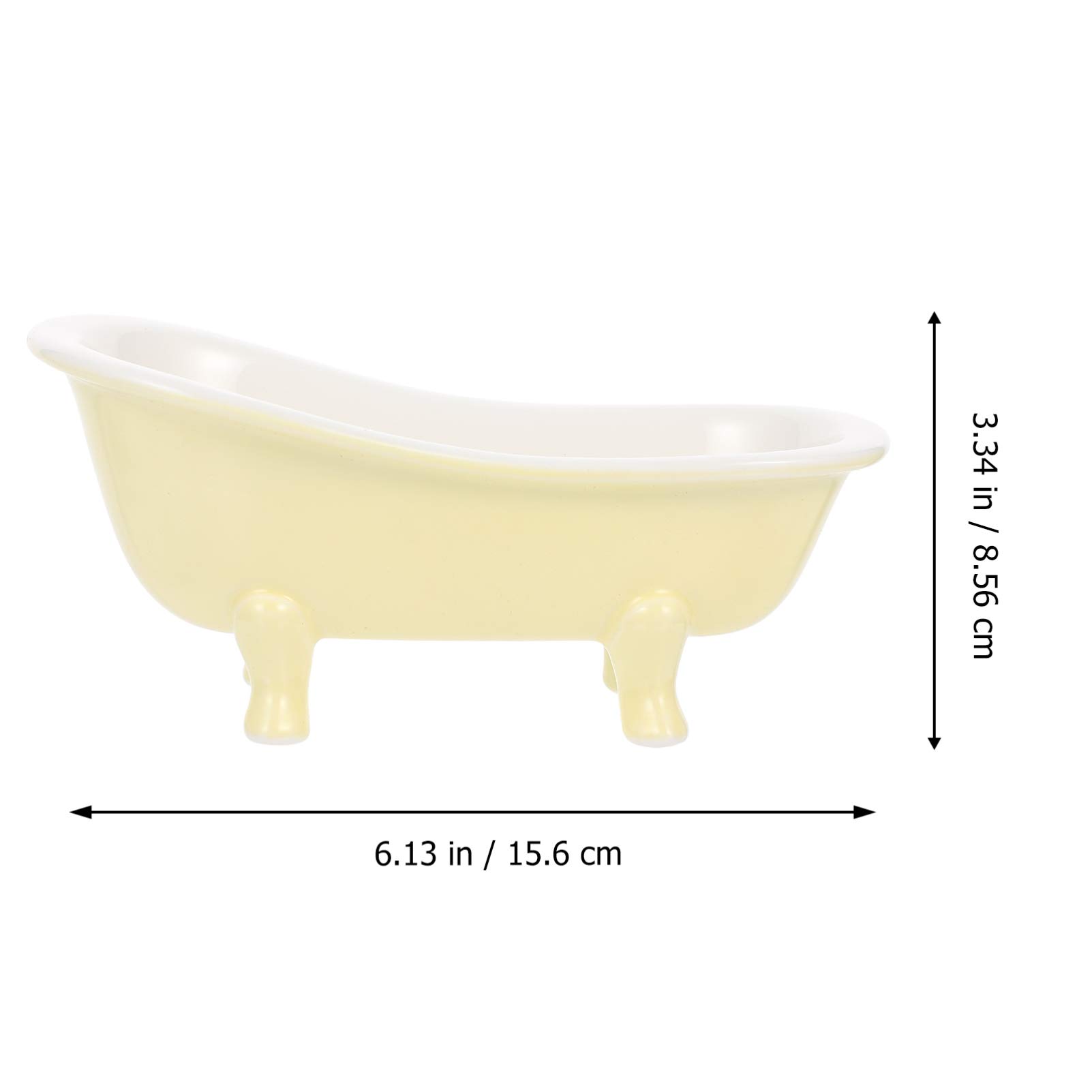 Cabilock Ceramic Soap Dish Bathtub Shape Dessert Bowl Ceramic Cocktail Cups Food Serving Bowl Container Wine Ice Cream Cups Cups Appetizer Bowls for Home Restaurant 200ml (Yellow) Marble Fruit Bowl