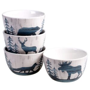 certified international fluidity lodge 5.25" ice cream/dessert bowls, set of 4 assorted designs