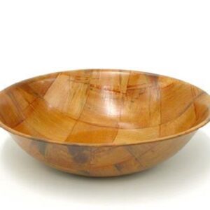 Round Woven Wood Snack or Salad Bowl: 10"