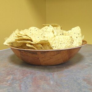 Round Woven Wood Snack or Salad Bowl: 10"