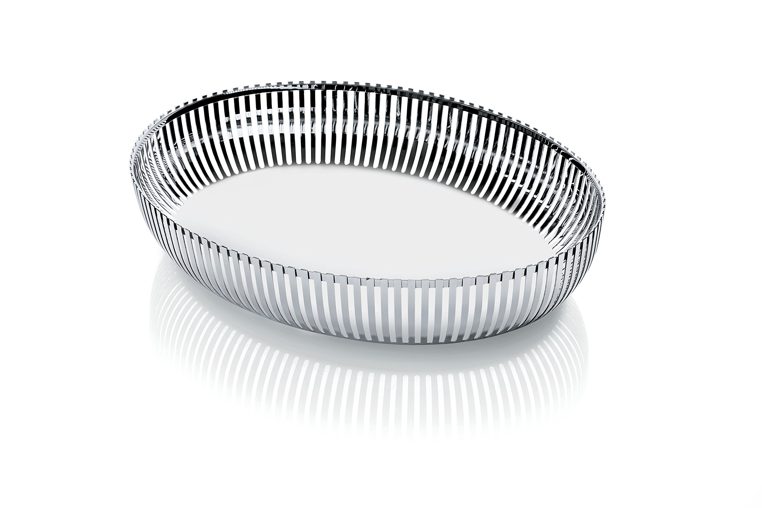 Alessi Oval Basket in 18/10 Stainless Steel Mirror Polished, Silver