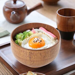 Practical Salad Bowl, Decorative Bowls Wooden Bowls, Fruit Bowls Rice for Soup Fruit Salad(Small 11cm)