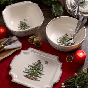 Spode Christmas Tree Gold Large Round Bowl | Serving Salad, Pasta, and Side Dishes | Measures 10-Inches | Holiday Serving Dishes | Dishwasher and Microwave Safe