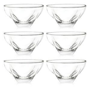 barski glass bowl - for dessert - salad - pasta - fruit - nuts - chocolate - set of 6 bowls - designed - 5.2" diameter - made in europe