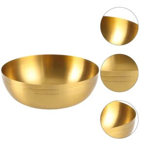 Hemoton Stainless Steel Bowl Soup Insulated Bowl for Cereal Ice Cream Rice Noodles Salad Golden 8. 5cm