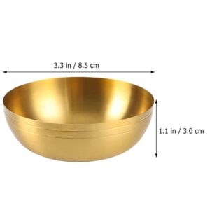 Hemoton Stainless Steel Bowl Soup Insulated Bowl for Cereal Ice Cream Rice Noodles Salad Golden 8. 5cm