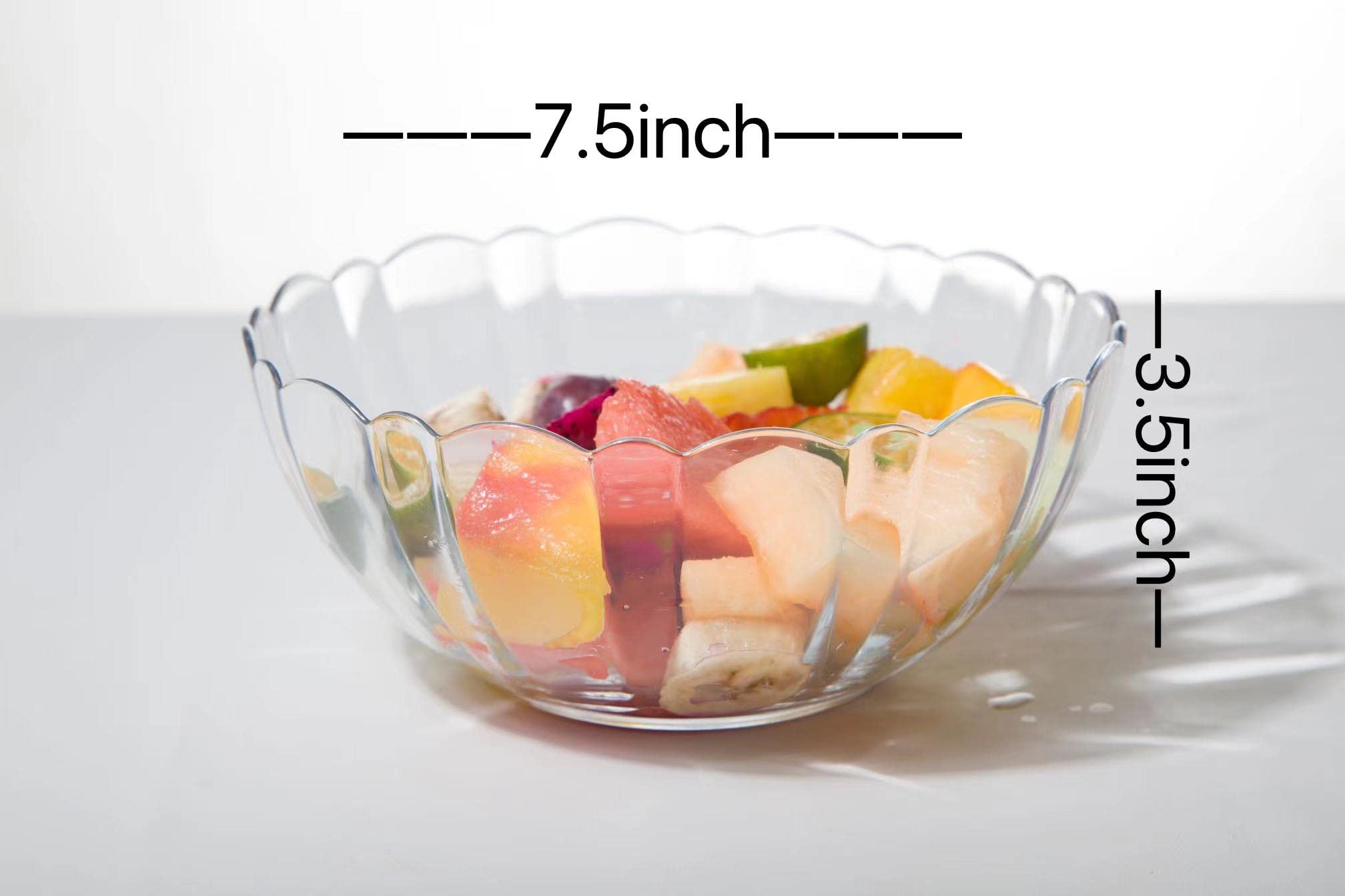 NiLor Salad Glasses Bowls Set of 2 Clear Glass Bowls, Fruit Bowls, Soup Bowls, Vegetable Bowls, Serving Bowls, Pasta Bowls Candy Bowl Fruit Bowl for Kitchen and Home Dining - 21 Ounce