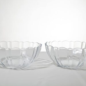 NiLor Salad Glasses Bowls Set of 2 Clear Glass Bowls, Fruit Bowls, Soup Bowls, Vegetable Bowls, Serving Bowls, Pasta Bowls Candy Bowl Fruit Bowl for Kitchen and Home Dining - 21 Ounce