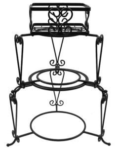 tablecraft farmhouse collection 3-piece stackable buffet server ,, black