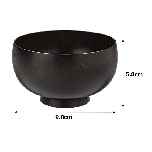 Yamanaka Lacquerware Shirasagi Woodworking Soup Bowl, Shirasagi Bowl, S, Approx. 3.9 inches (10 cm), Cherry Blossom, Jet Black, Made in Japan