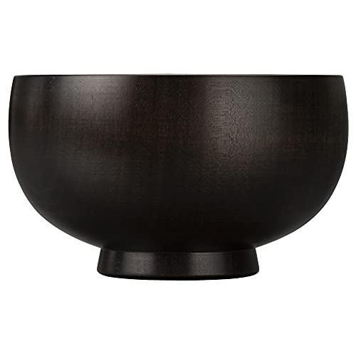 Yamanaka Lacquerware Shirasagi Woodworking Soup Bowl, Shirasagi Bowl, S, Approx. 3.9 inches (10 cm), Cherry Blossom, Jet Black, Made in Japan