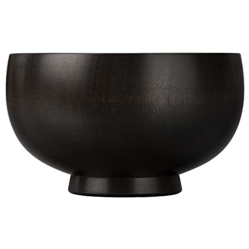 Yamanaka Lacquerware Shirasagi Woodworking Soup Bowl, Shirasagi Bowl, S, Approx. 3.9 inches (10 cm), Cherry Blossom, Jet Black, Made in Japan