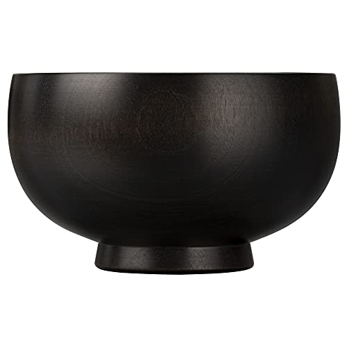 Yamanaka Lacquerware Shirasagi Woodworking Soup Bowl, Shirasagi Bowl, S, Approx. 3.9 inches (10 cm), Cherry Blossom, Jet Black, Made in Japan