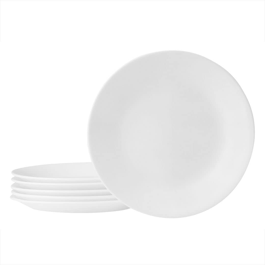 Corelle Winter Frost White 6-3/4-Inch Plate Set (6-Piece) & Winter Frost White 20-Ounce Bowl Set, 6 count (Pack of 1)