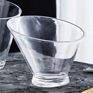 DOITOOL Mixing Bowl slant bowls cut glass bowls clear glass cooking bowls dessert fruit serving bowls glass terrarium candy jar for mixer bowl kitchen 14mm bowl (16. 5cm) Cereal Bowl