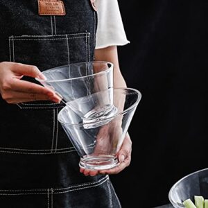 DOITOOL Mixing Bowl slant bowls cut glass bowls clear glass cooking bowls dessert fruit serving bowls glass terrarium candy jar for mixer bowl kitchen 14mm bowl (16. 5cm) Cereal Bowl