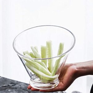 DOITOOL Mixing Bowl slant bowls cut glass bowls clear glass cooking bowls dessert fruit serving bowls glass terrarium candy jar for mixer bowl kitchen 14mm bowl (16. 5cm) Cereal Bowl