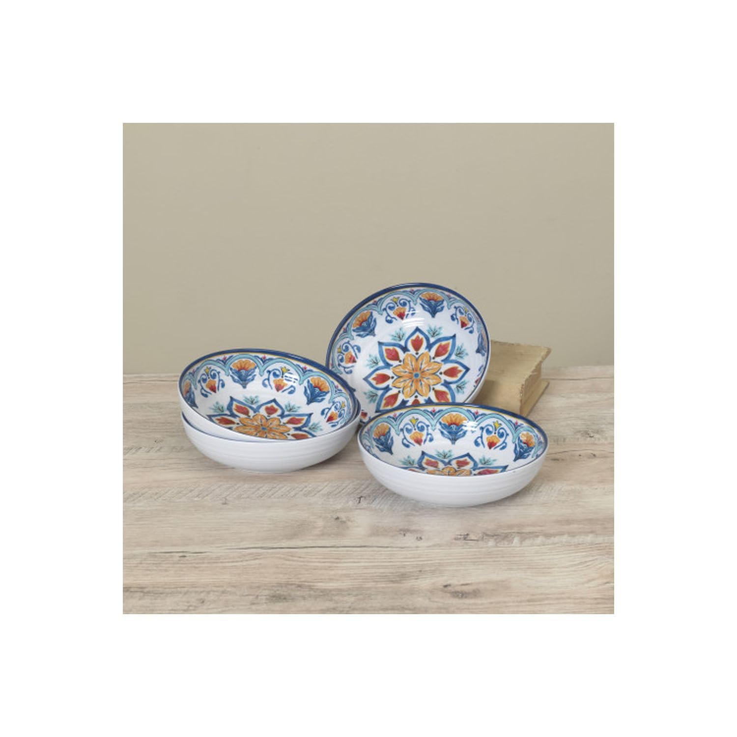 Gerson International Melamine Bowls, Set of 4, 7.95 Inch Diameter