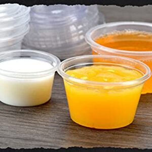 Healthcom 100 Packs 6 Oz 180ml Clear Plastic Ice Cream Dessert Cup Sundae Cups with Lid 100 Sets Disposable Salad Cup Pudding Jelly Sauce Yogurt Dessert Cup Serving Bowls for Party Favor Wedding