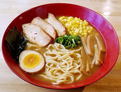 Set of 6 Japanese Ramen Noodle Bowls ~Made of Melamine, Red & Black Noodle Bowl, Udon Noodle Rice Bowl, Vietnamese Pho Recipe, Menudo Snacks, Popcorn Serving Dishes (B11895)~ We Pay Your Sales Tax