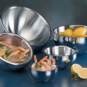 American Metalcraft AB14 Double-Wall Angle Bowl, Stainless Steel, 304 oz.,Silver