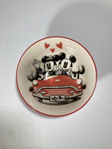 zrike disney mickey and minnie mouse hello love tidbit bowl -set of 3, multicolor