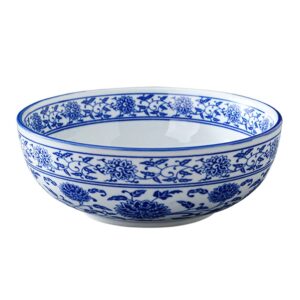 luxshiny blue white porcelain bowl chinese ceramic bowl asian bowl serving bowls for noodle soup salad pasta rice porridge fruits udon soba phos 7inch