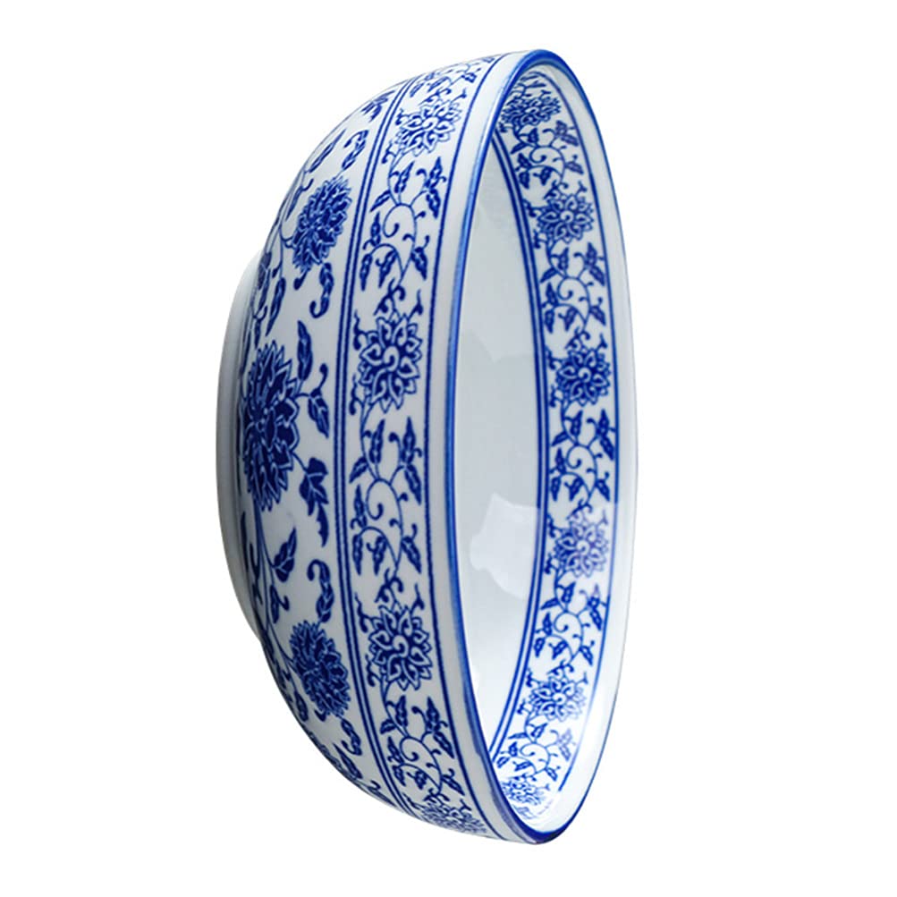 Luxshiny Blue White Porcelain Bowl Chinese Ceramic Bowl Asian Bowl Serving Bowls for Noodle Soup Salad Pasta Rice Porridge Fruits Udon Soba Phos 7inch