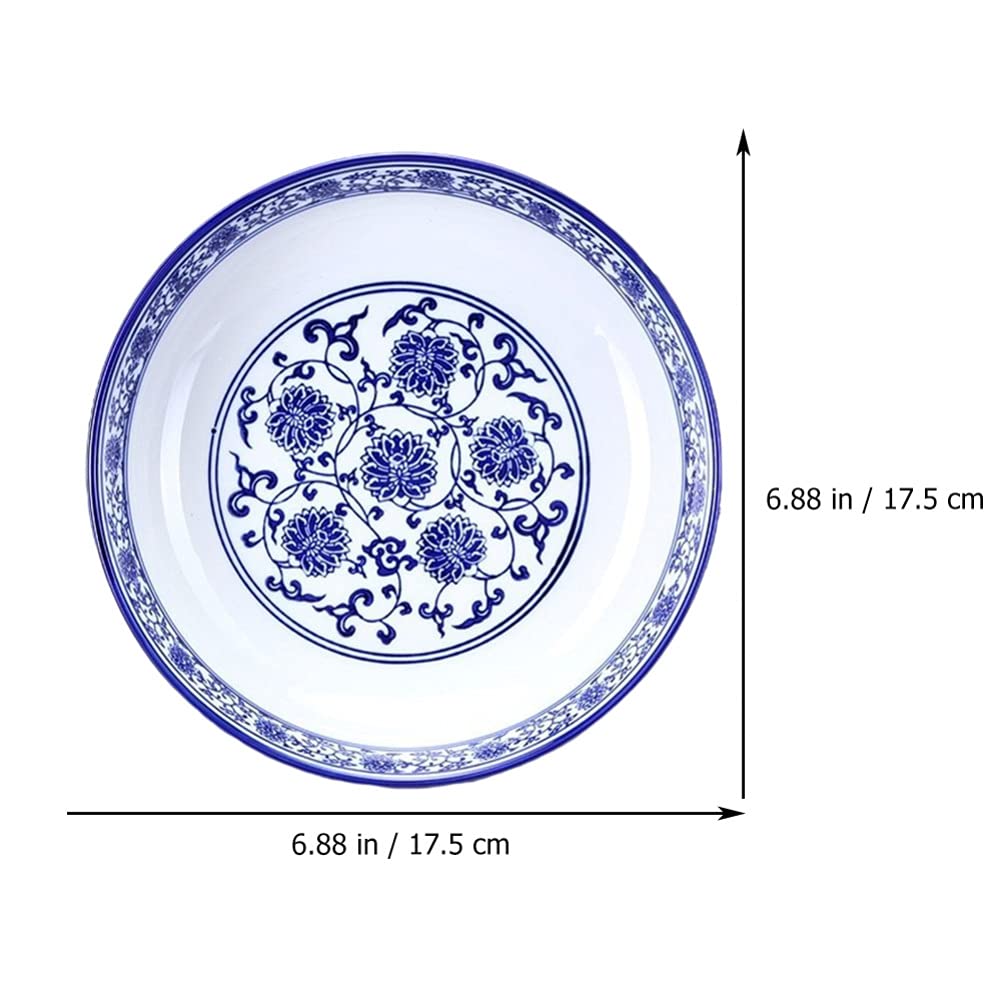 Luxshiny Blue White Porcelain Bowl Chinese Ceramic Bowl Asian Bowl Serving Bowls for Noodle Soup Salad Pasta Rice Porridge Fruits Udon Soba Phos 7inch