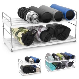 Aionvidas Expandable foil and plastic wrap organizer and Expandable Water Bottle Organizer, Water Bottle Storage Holder Rack, Height & Width Adjustable Cupboard Storage Rack