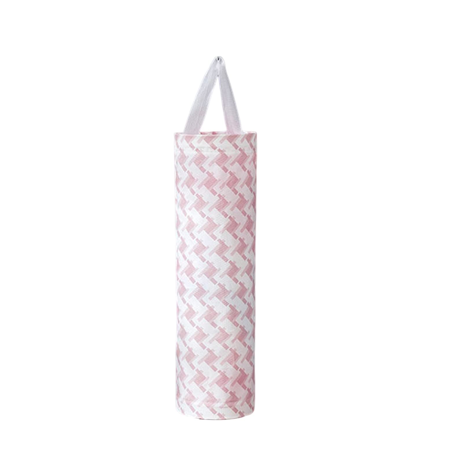 Smalibal Grocery Bag Holder Geometric Printed Grocery Bag Dispenser Decoration Multipurpose PEVA Pink