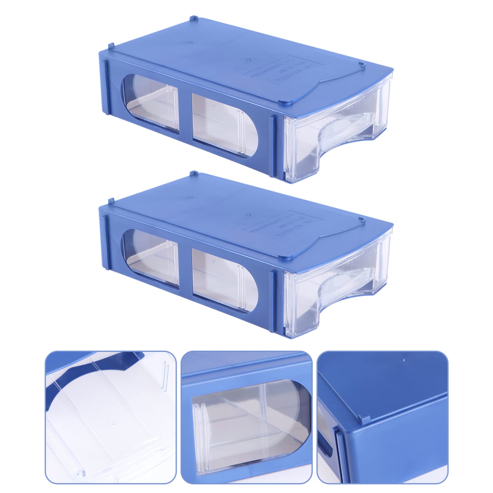 Cabilock 2pcs plastic pp Modular Box desktop Storage Container cosmetic makeup plastic to go containers student plastic container toiletry organizer desktop box Pearlescent Thick frame